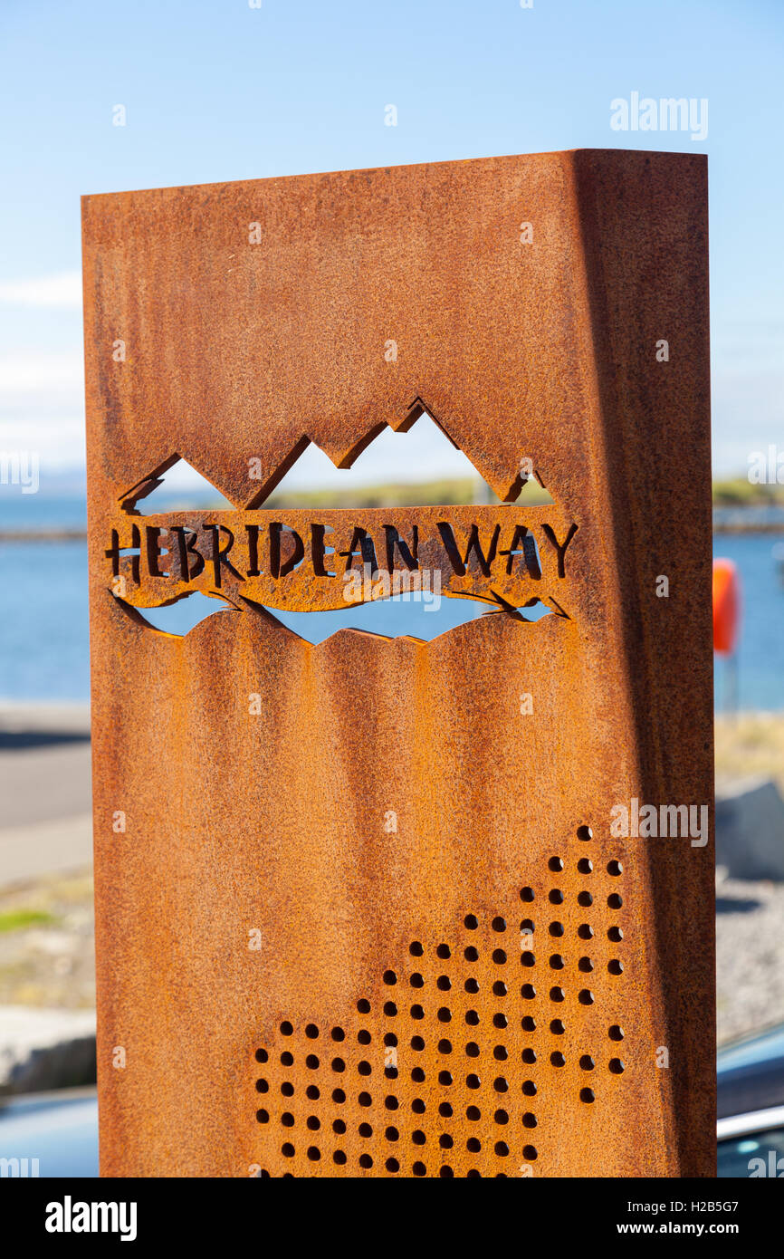 Leverburgh, Isle of Harris, Outer Hebrides, Scotland Hebridean Way sign ...