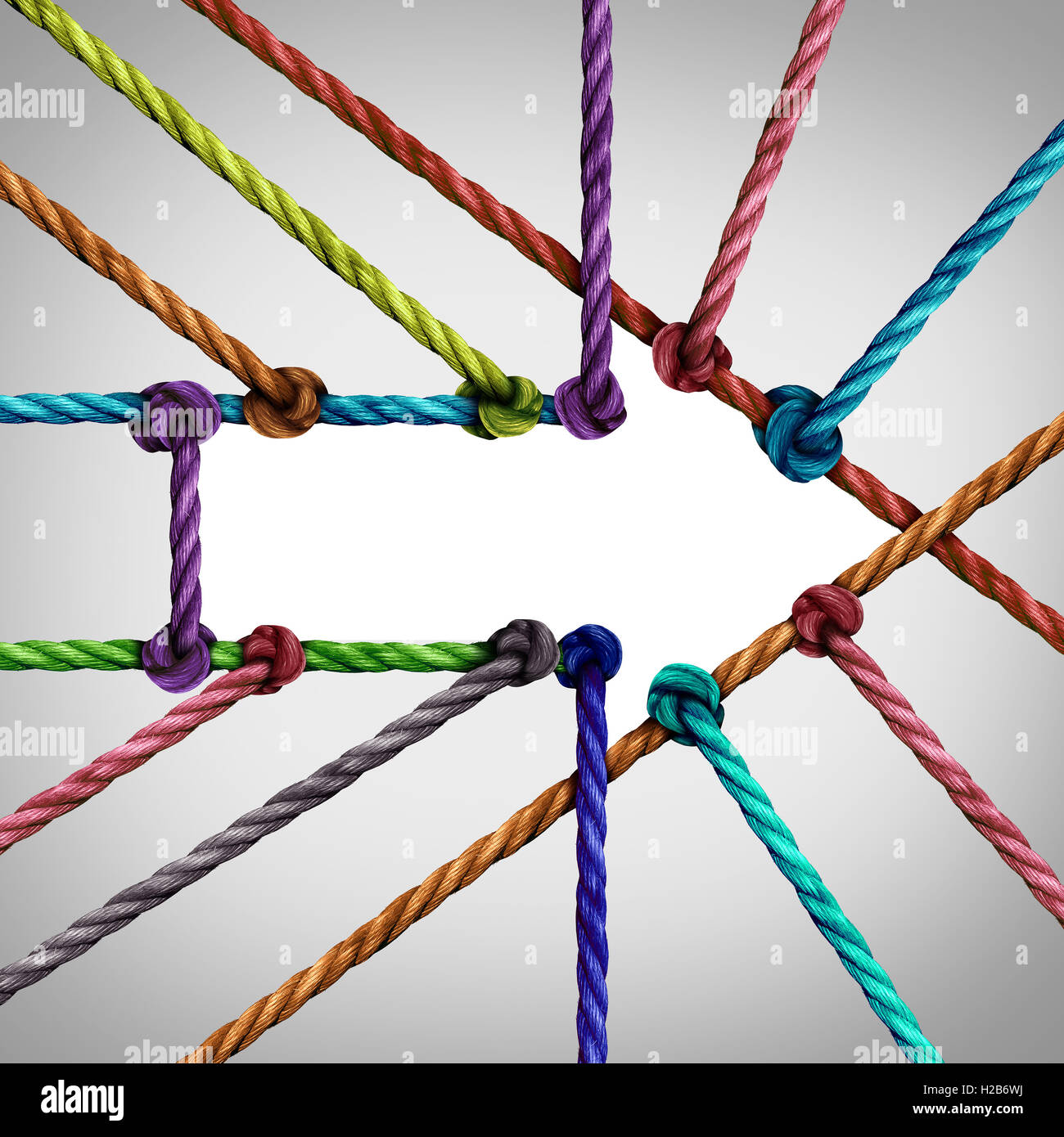 Success arrow connection and central network achievement as a business ...