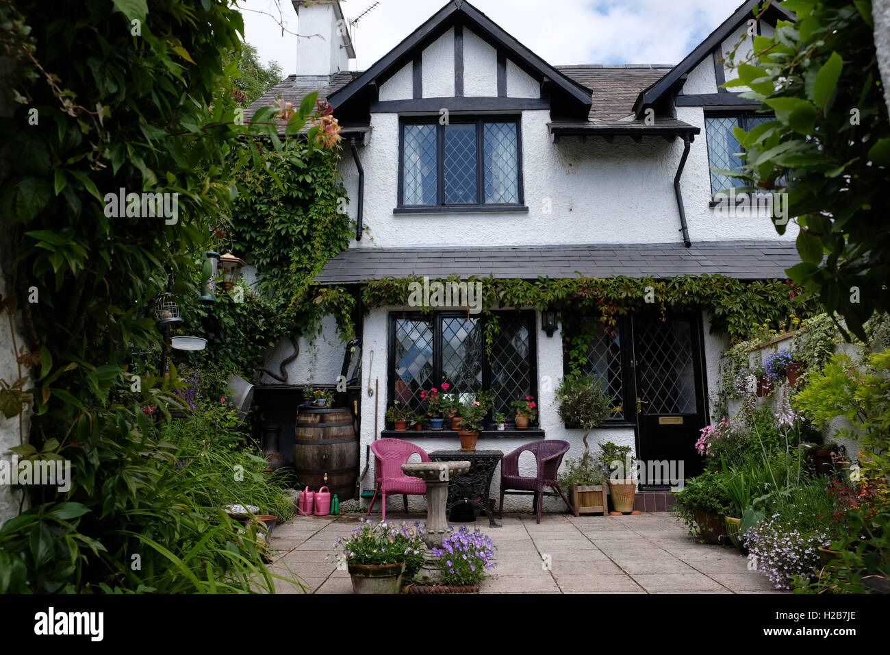 Traditional cottage with walled garden, Pentyrch, Cardiff, Wales, UK ...