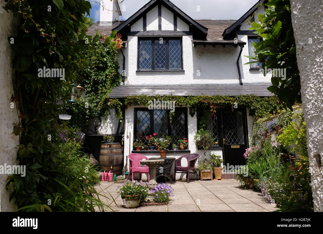 Traditional cottage with walled garden, Pentyrch, Cardiff, Wales, UK ...