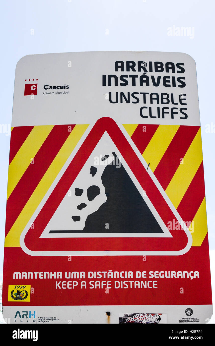 Danger rock falls sign hi-res stock photography and images - Alamy