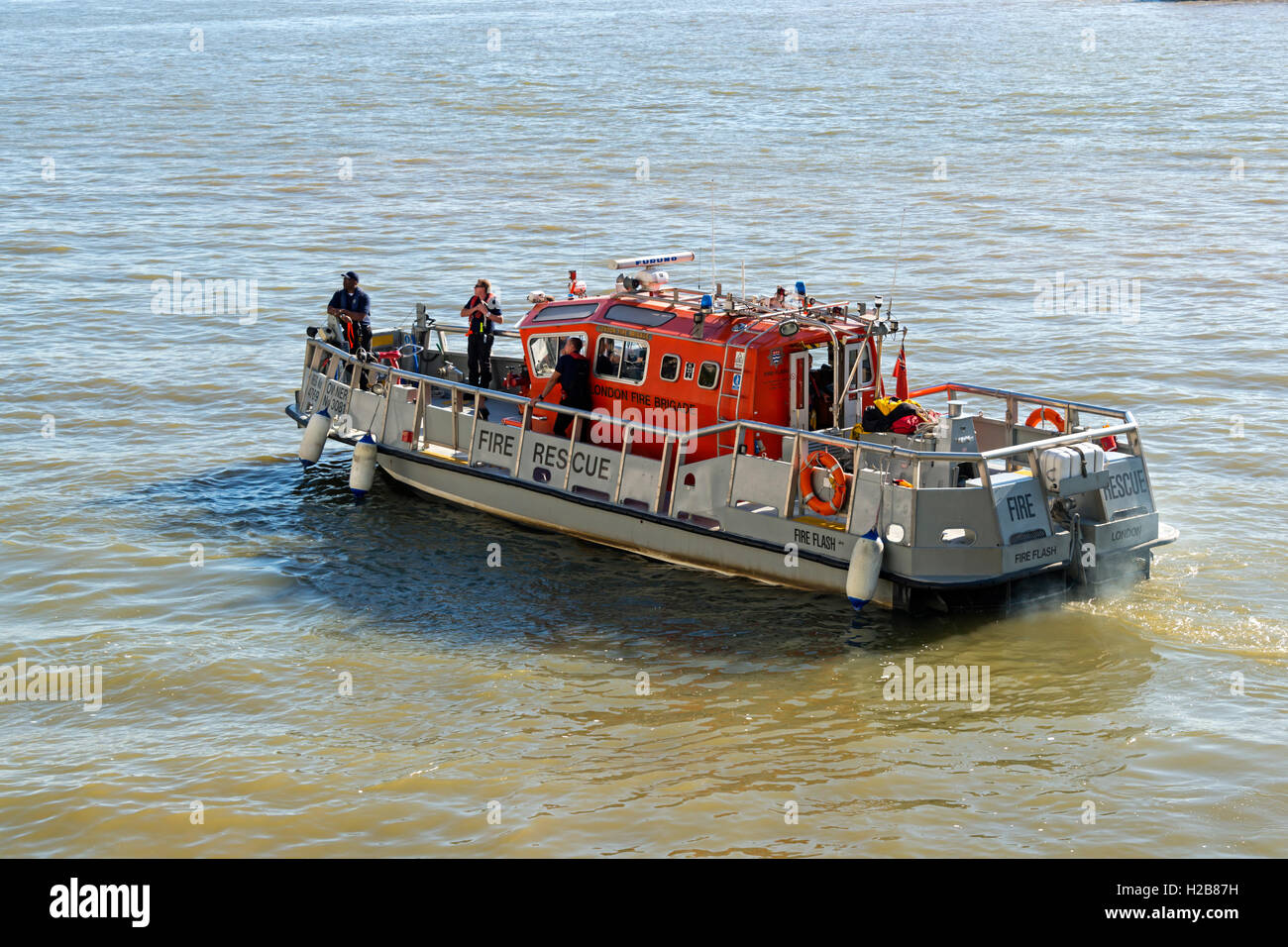 Fire and Rescue Boat on the River Thames, London, UK Stock Photo - Alamy