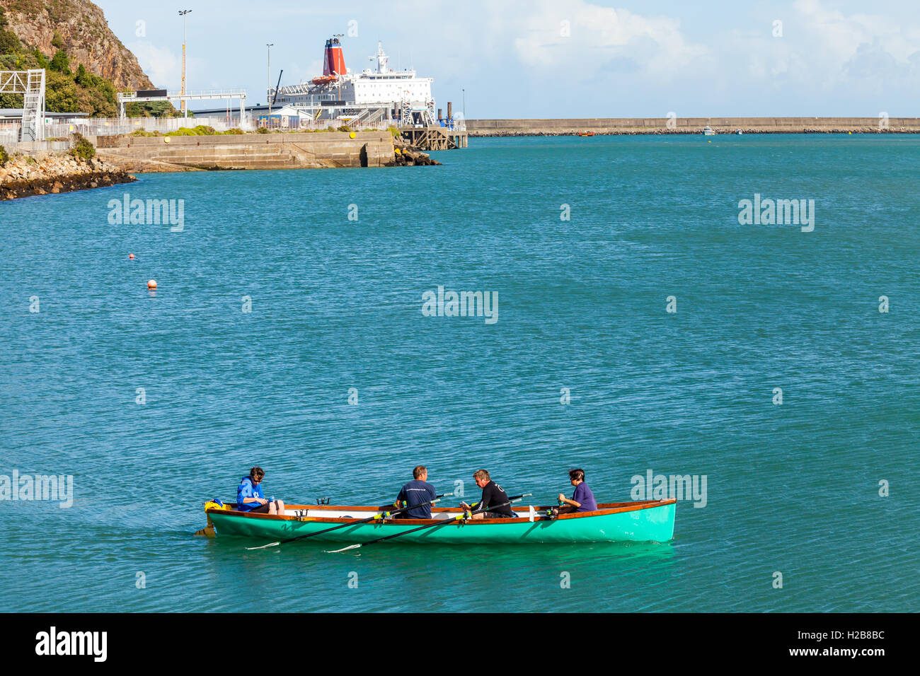 Rowing boat, Fishguard Harbour Stock Photo - Alamy
