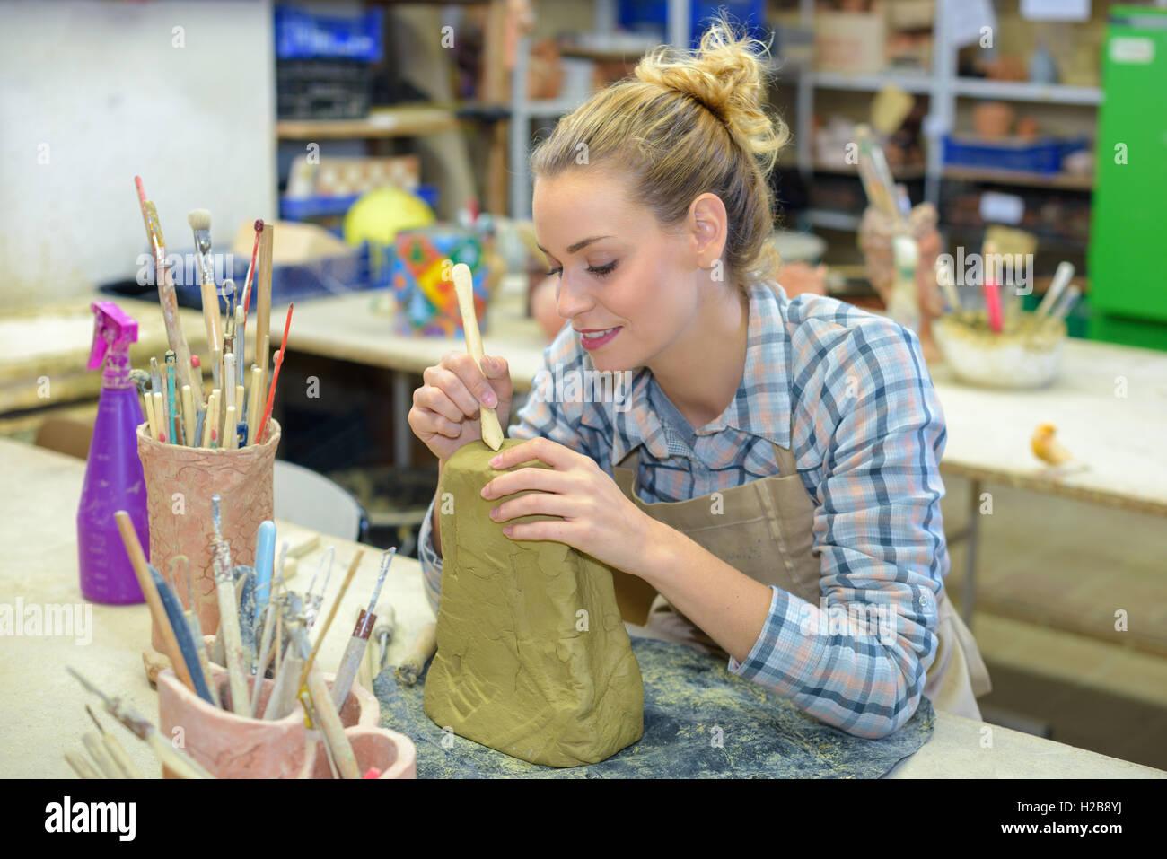 starting to make a cut Stock Photo - Alamy