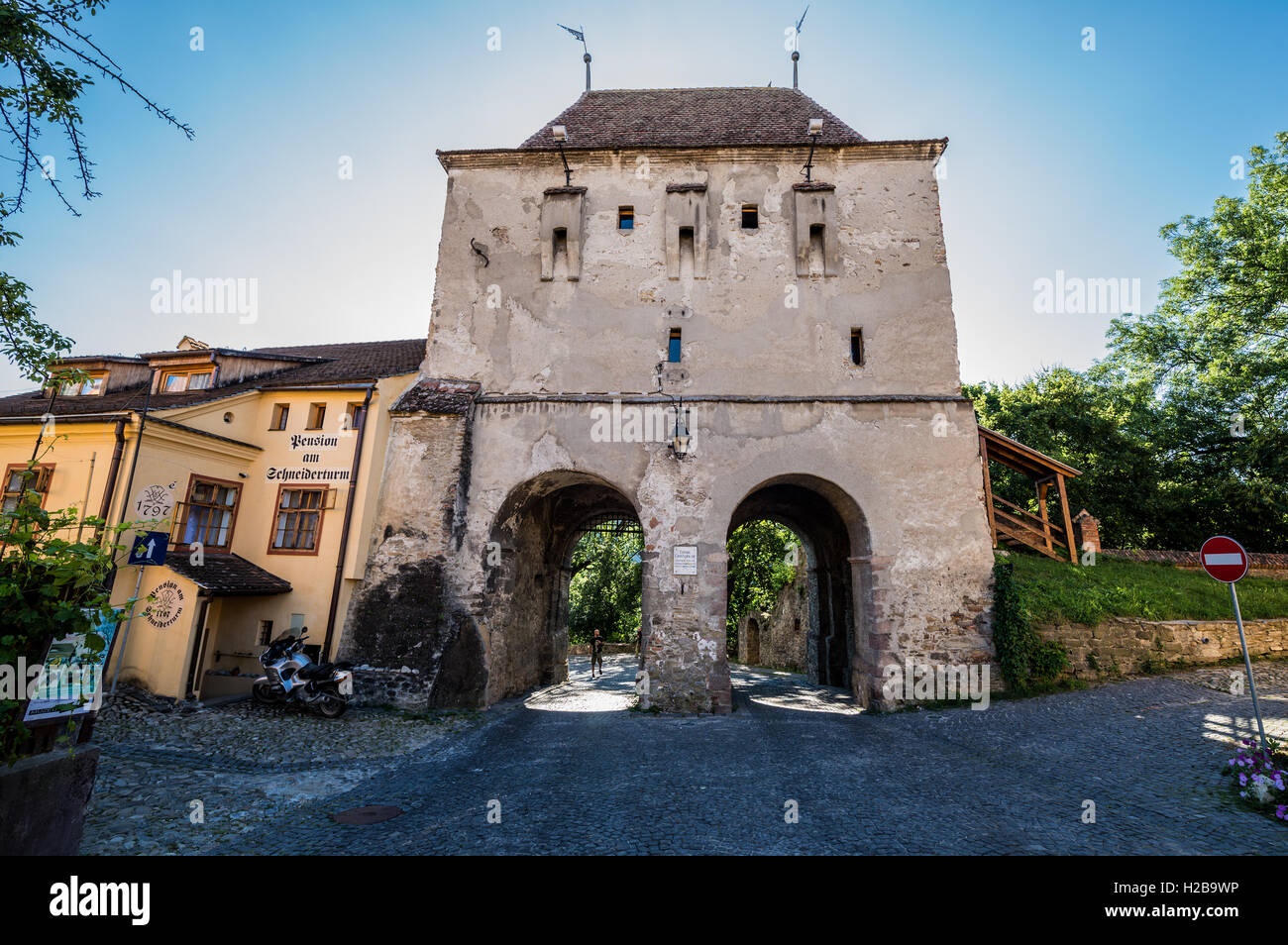 Gate of Tailors' Tower in Historic Centre of Sighisoara city ...