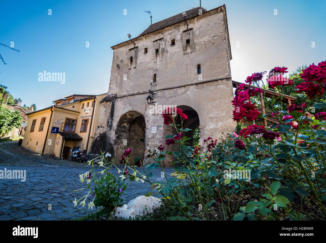 Gate of Tailors' Tower in Historic Centre of Sighisoara city ...