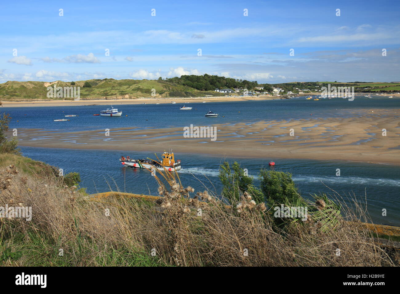 Early autumn view of Camel estuary/Rock viewed from Padstow, North ...