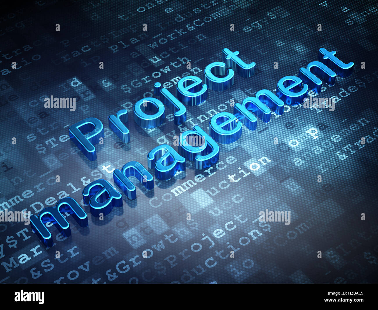Finance concept: Blue Project Management on digital background Stock ...