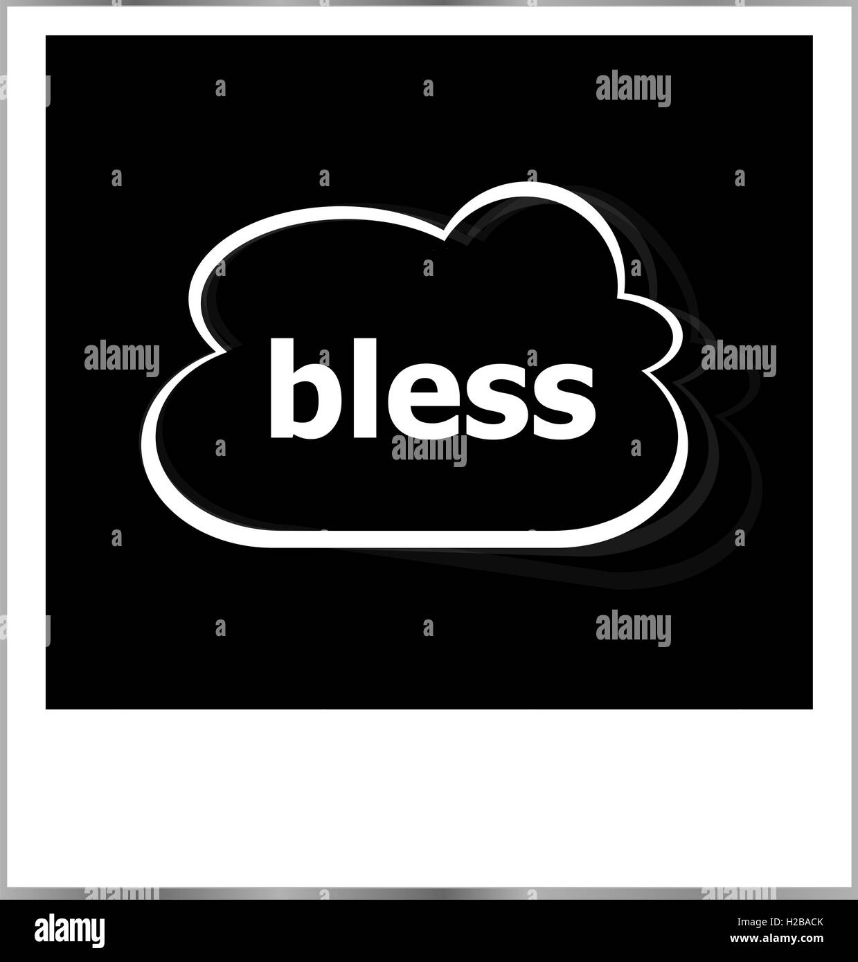 bless word business concept, photo frame isolated on white Stock Photo ...
