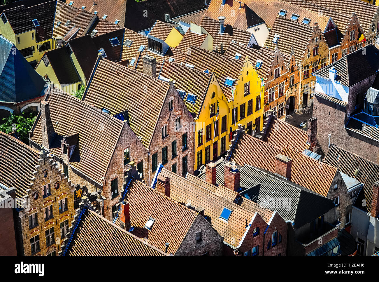 Detail of old rooftops and colorufl houses in historical town Stock ...