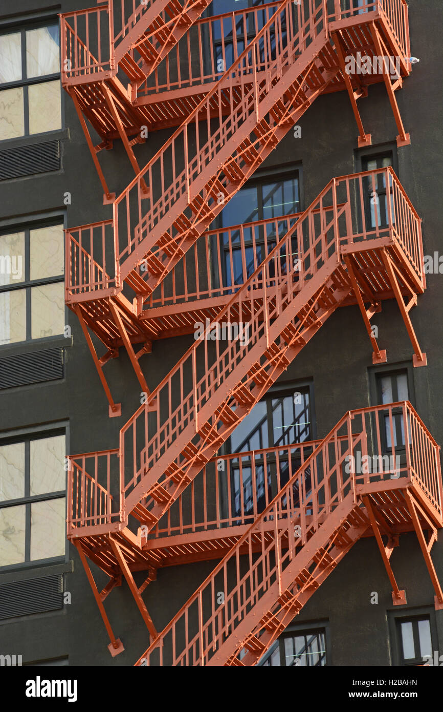 Hotel fire escape stairs hi-res stock photography and images - Alamy