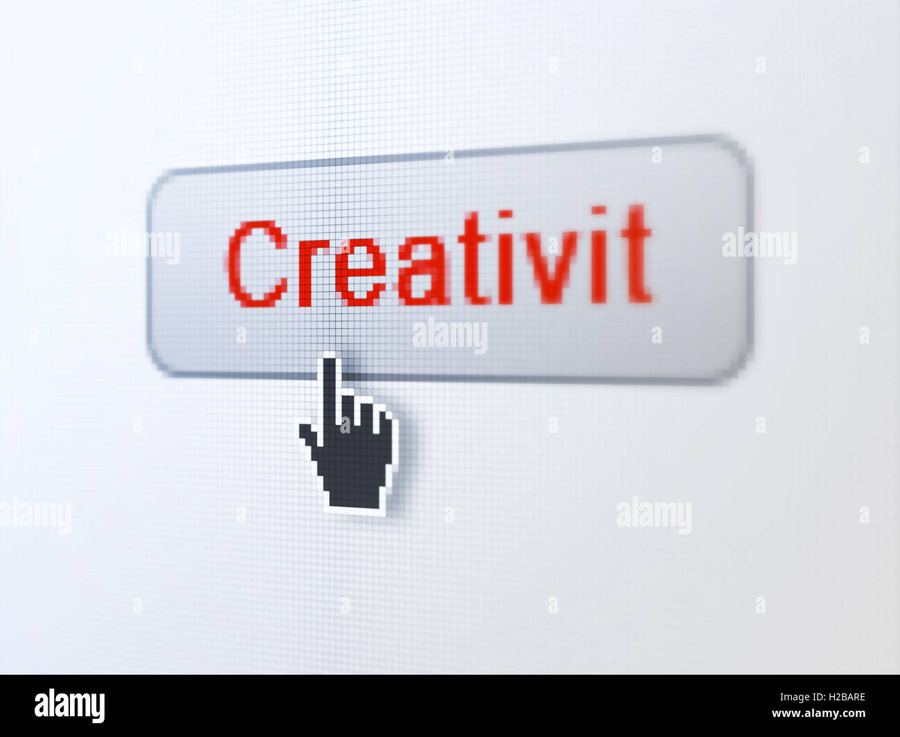 Advertising concept: Creativity on digital button background Stock ...