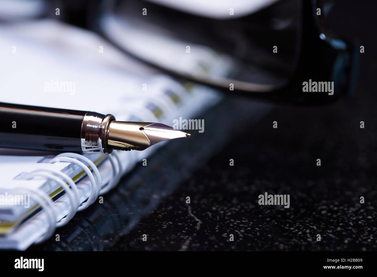 Fountain Pen And Notebook Stock Photo - Alamy