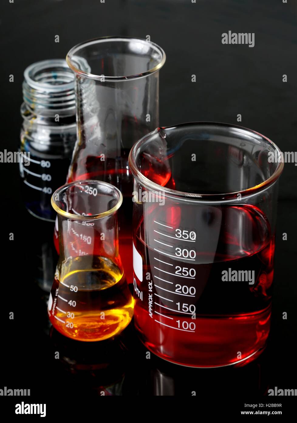 Laboratory Flasks Glassware Stock Photo - Alamy