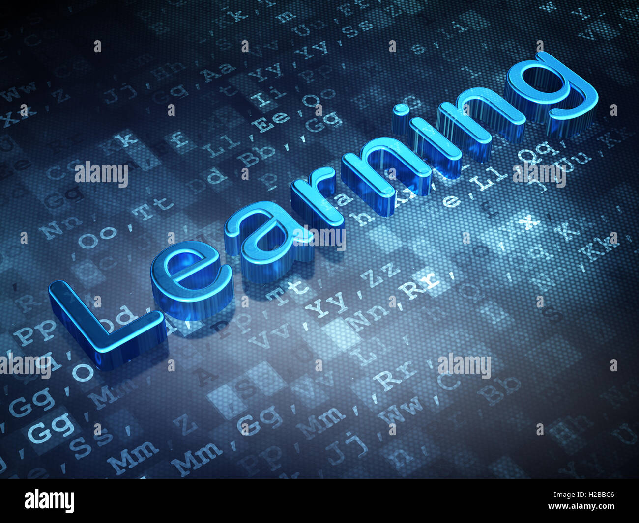 Education concept: Blue Learning on digital background Stock Photo - Alamy