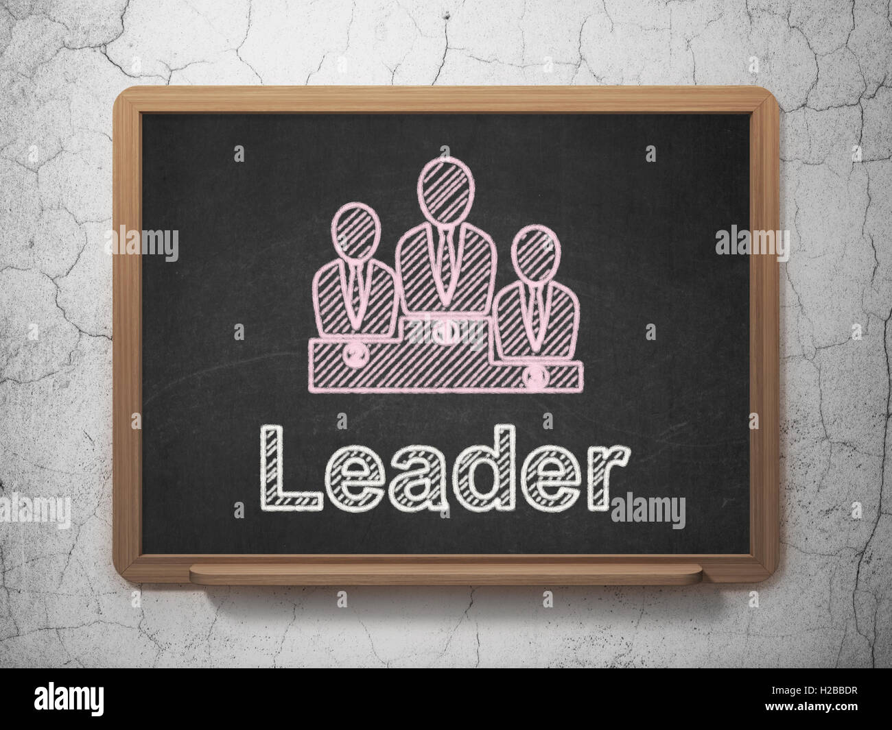 Finance concept: Business Team and Leader on chalkboard background ...