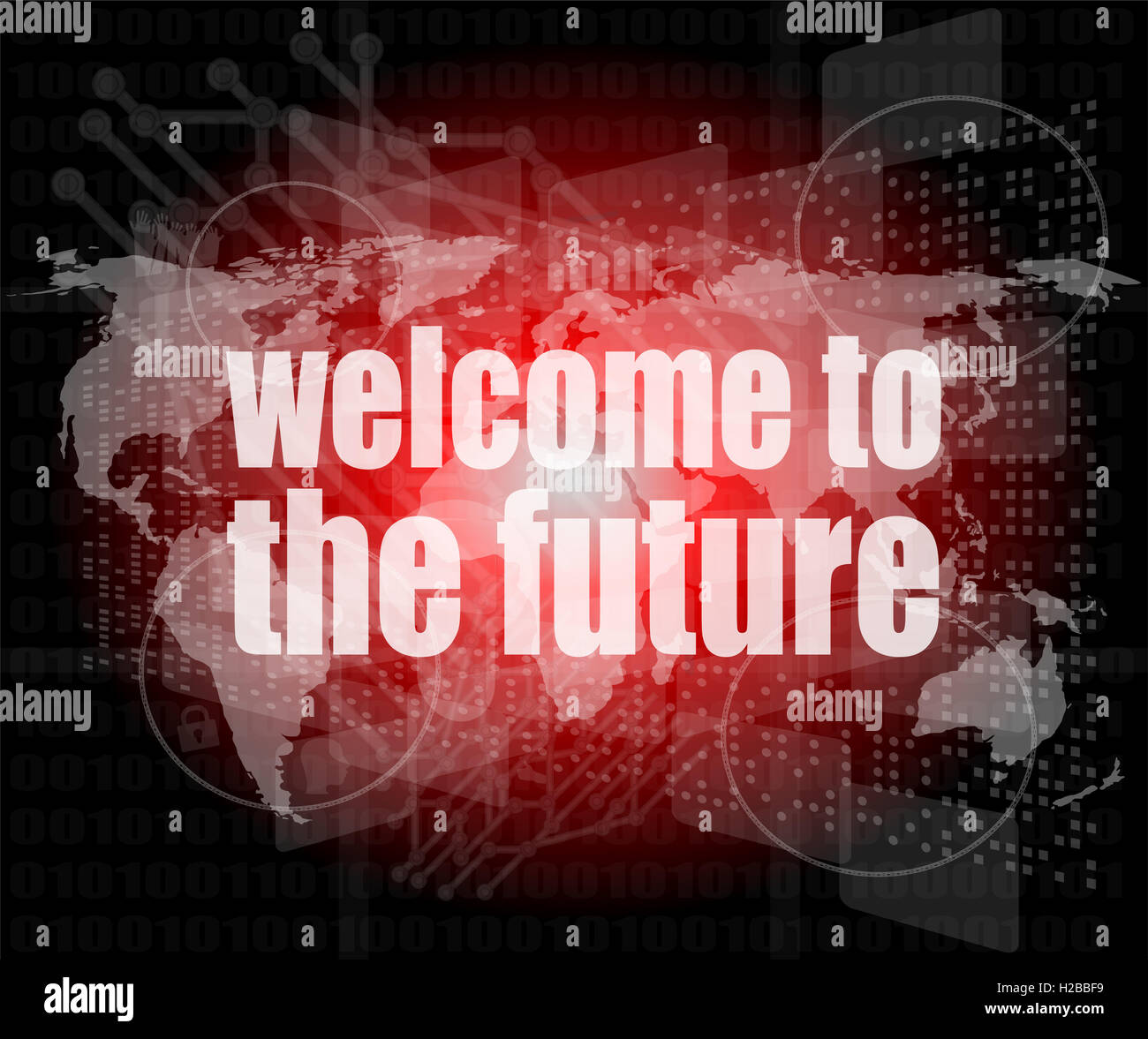 Time concept: words Welcome to the future on digital screen, 3d Stock ...
