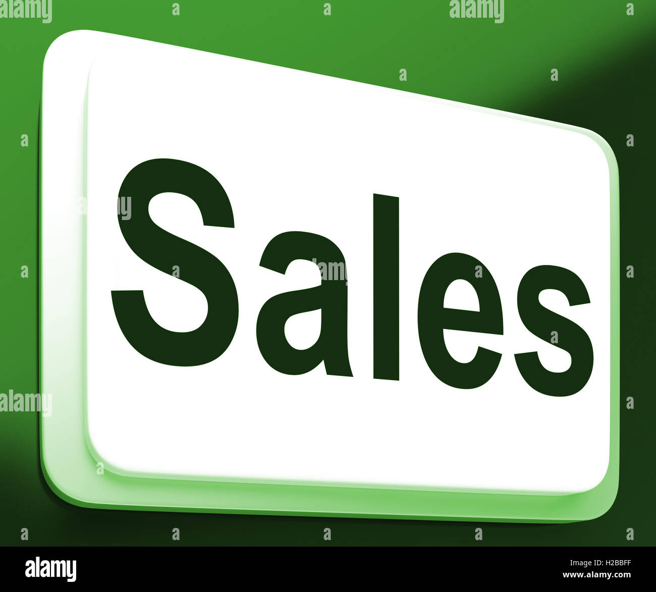 Sales Button Shows Promotions And Deals Stock Photo - Alamy