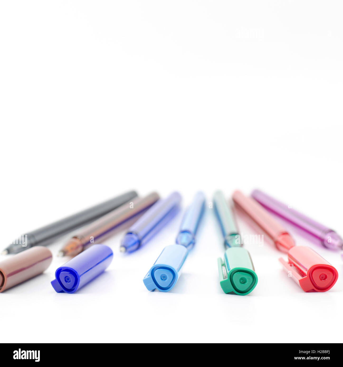 colorful pens isolated on white Stock Photo - Alamy