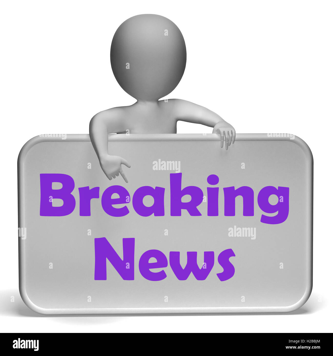 Breaking News Sign Means Up-To-Date Reporting On Events Stock Photo - Alamy