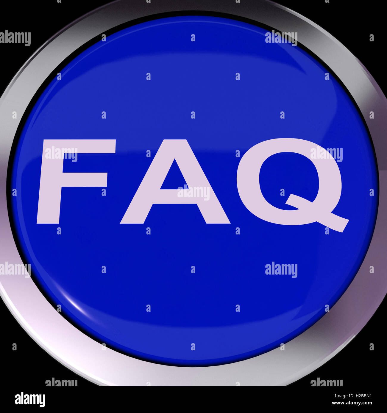 FAQ Button Shows Frequently Asked Question Stock Photo - Alamy