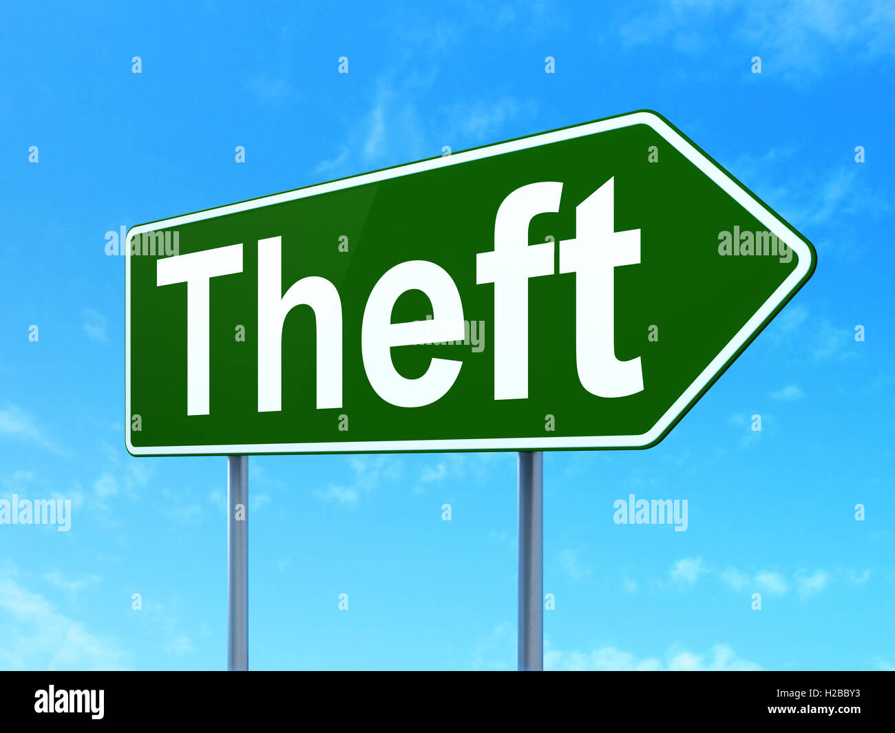 Safety concept: Theft on road sign background Stock Photo - Alamy