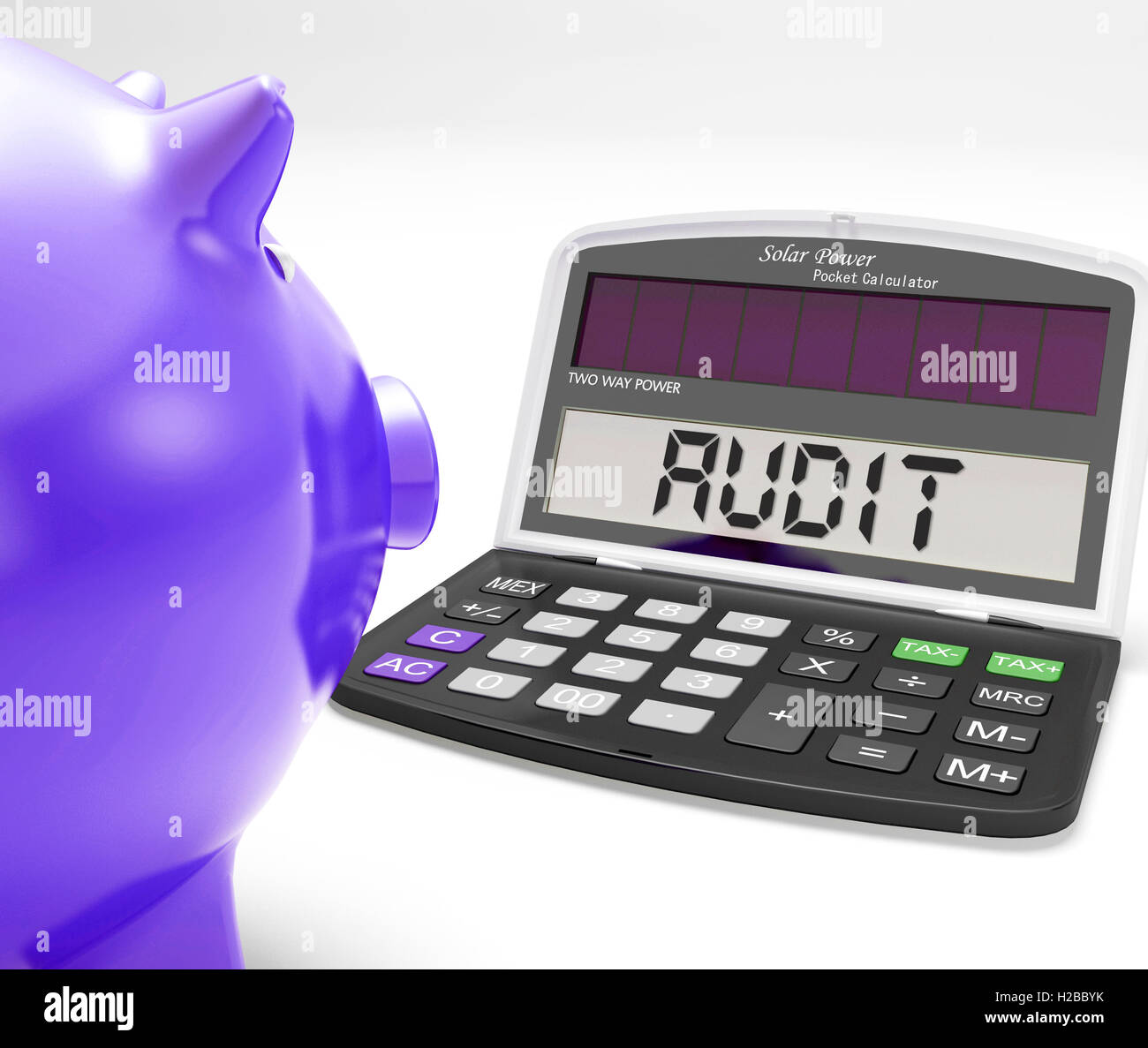 Audit Calculator Means Inspection Validation And Scrutiny Stock Photo ...