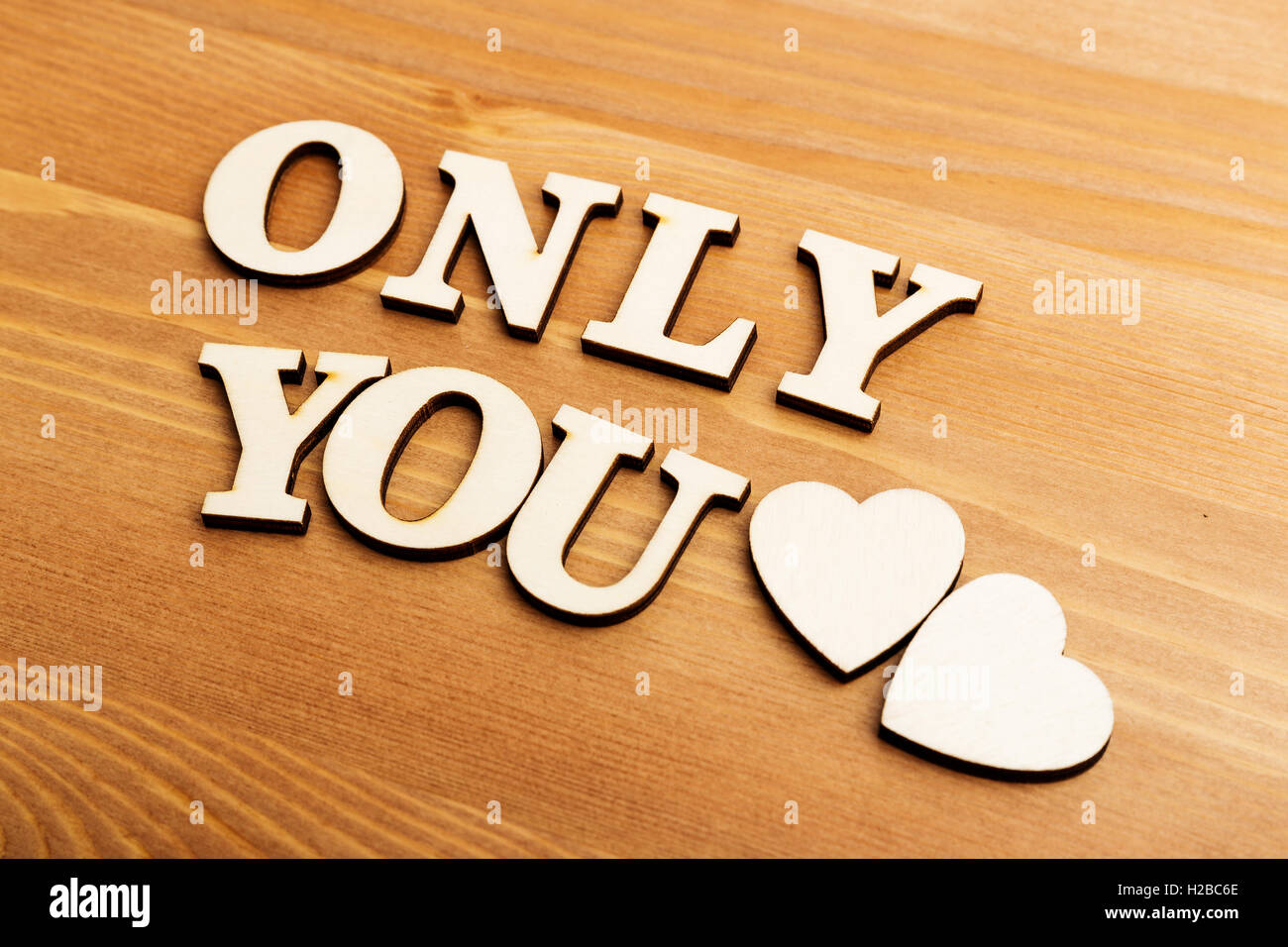 Only You wooden letters Stock Photo - Alamy