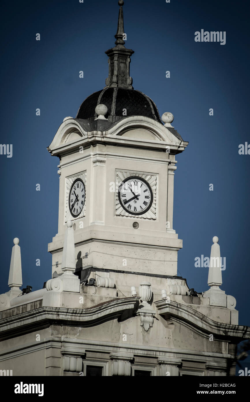 Old clock tower in Plaza de Colon, Madrid, Spain Stock Photo - Alamy