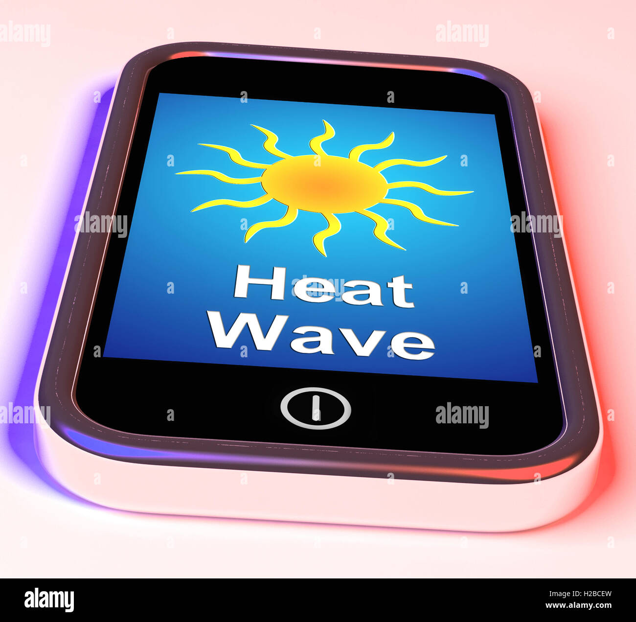 Heat Wave On Phone Means Hot Weather Stock Photo - Alamy