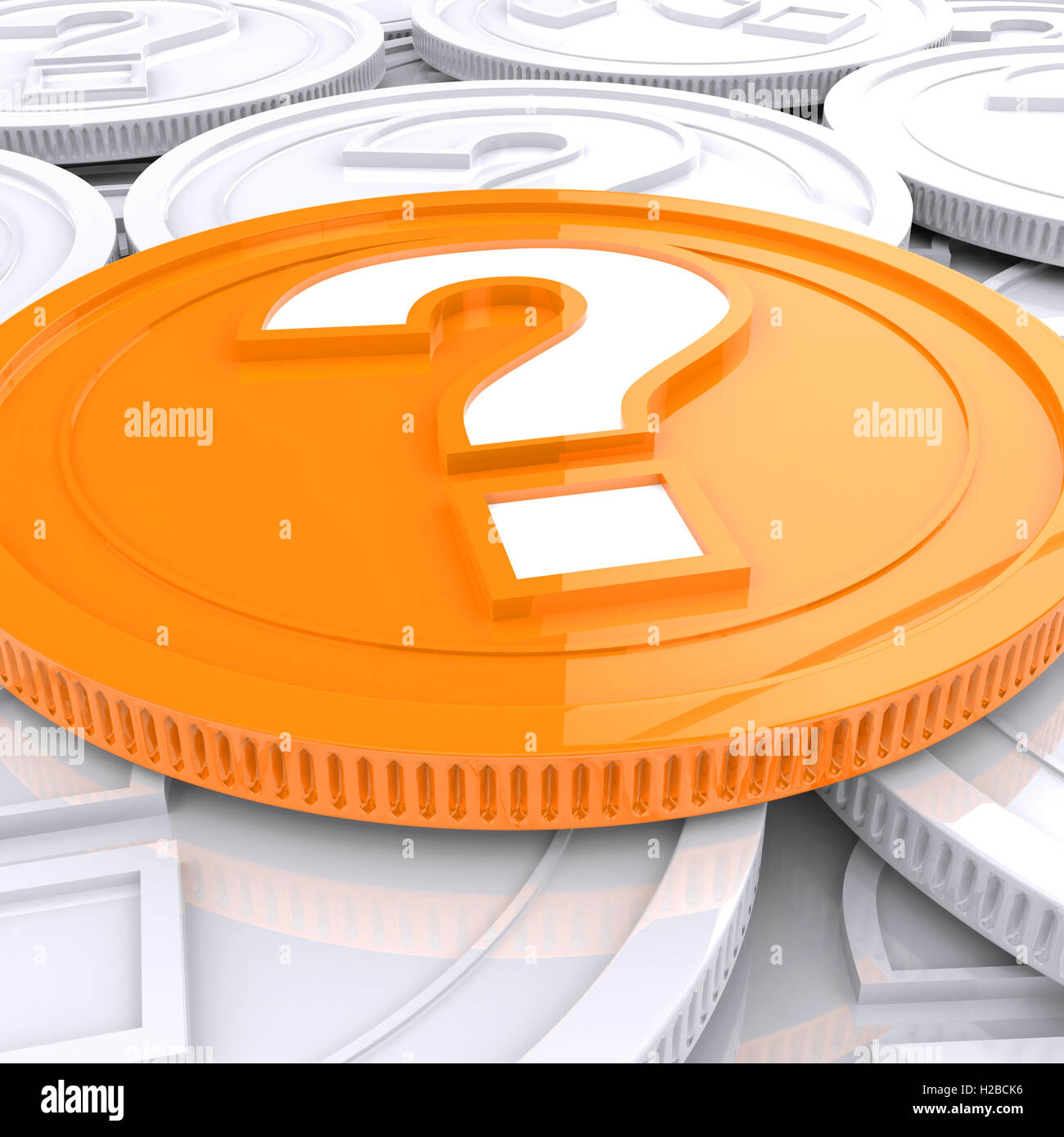 Question Mark Coin Shows Speculation About Finances Stock Photo - Alamy
