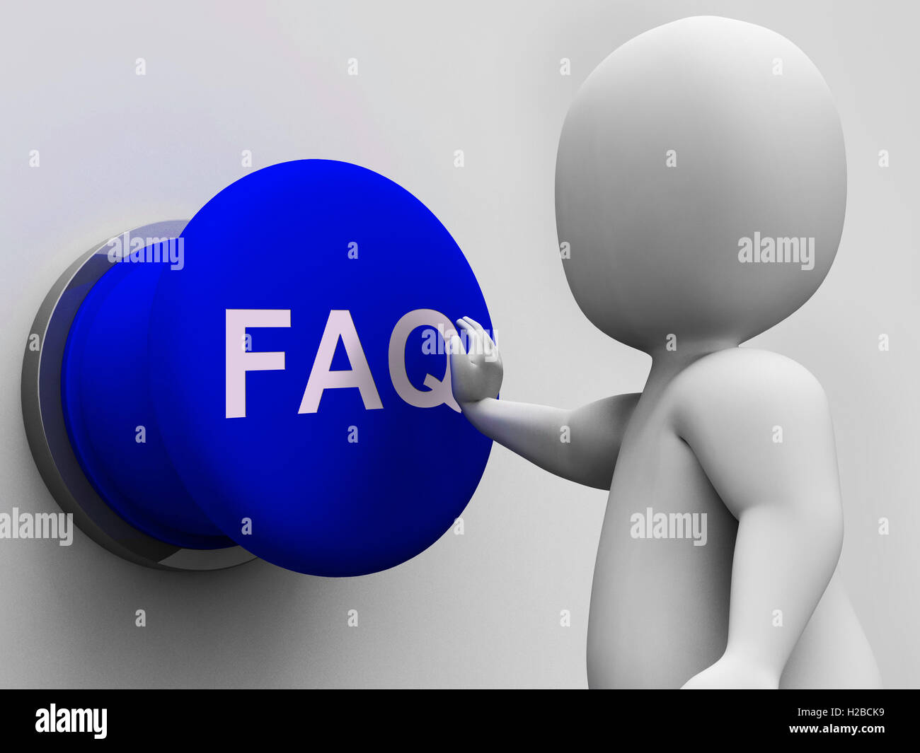 FAQ Button Shows Website Questions And Assistance Stock Photo - Alamy