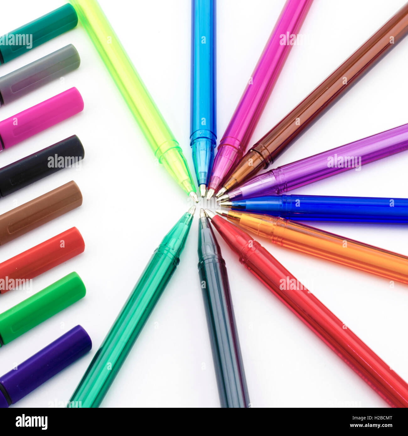 colorful pen isolated on white Stock Photo - Alamy