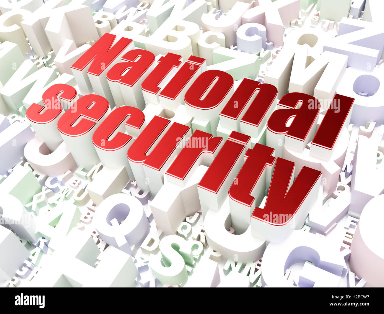 Protection concept: National Security on alphabet background Stock ...
