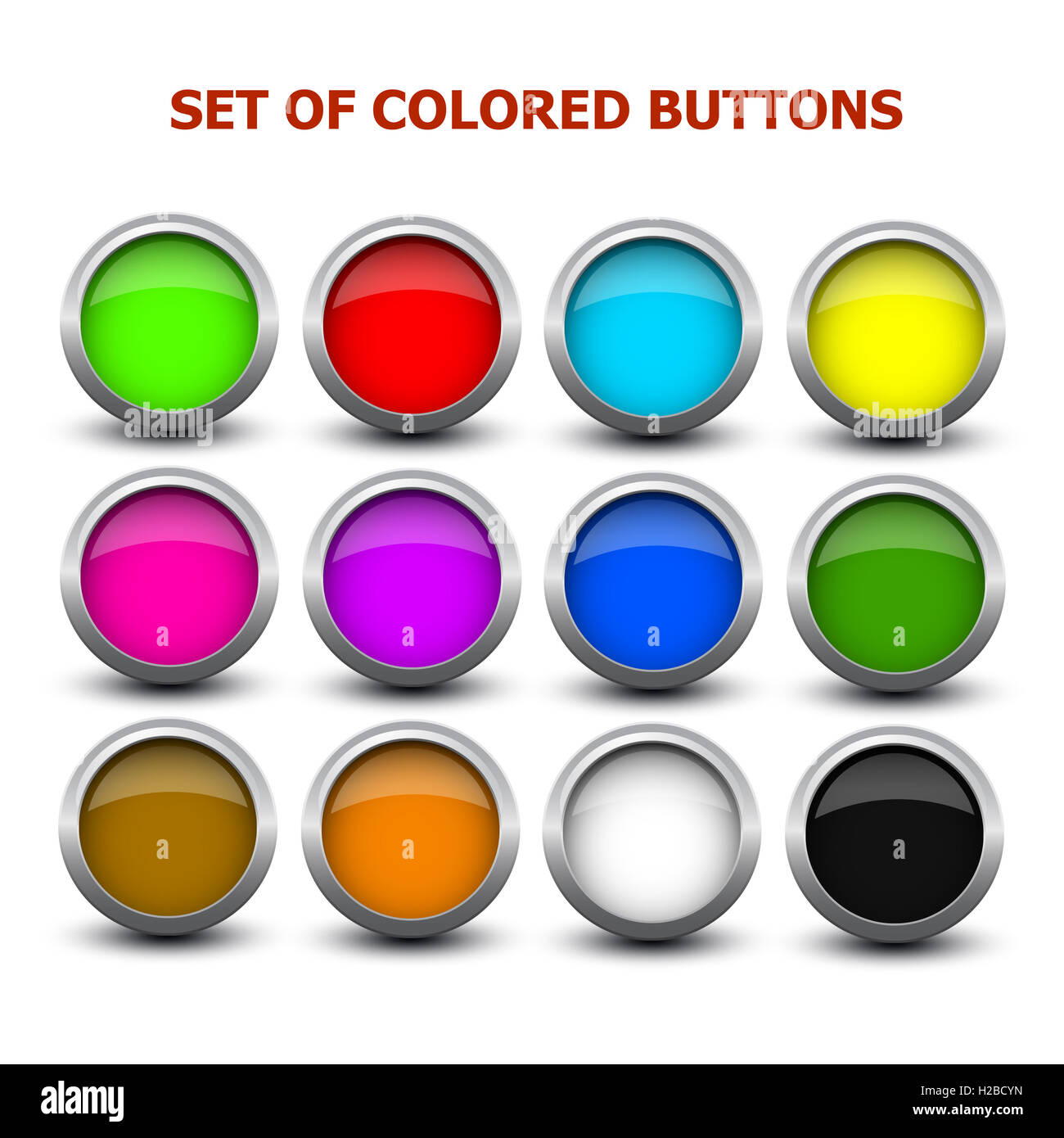 set of colored buttons Stock Photo - Alamy