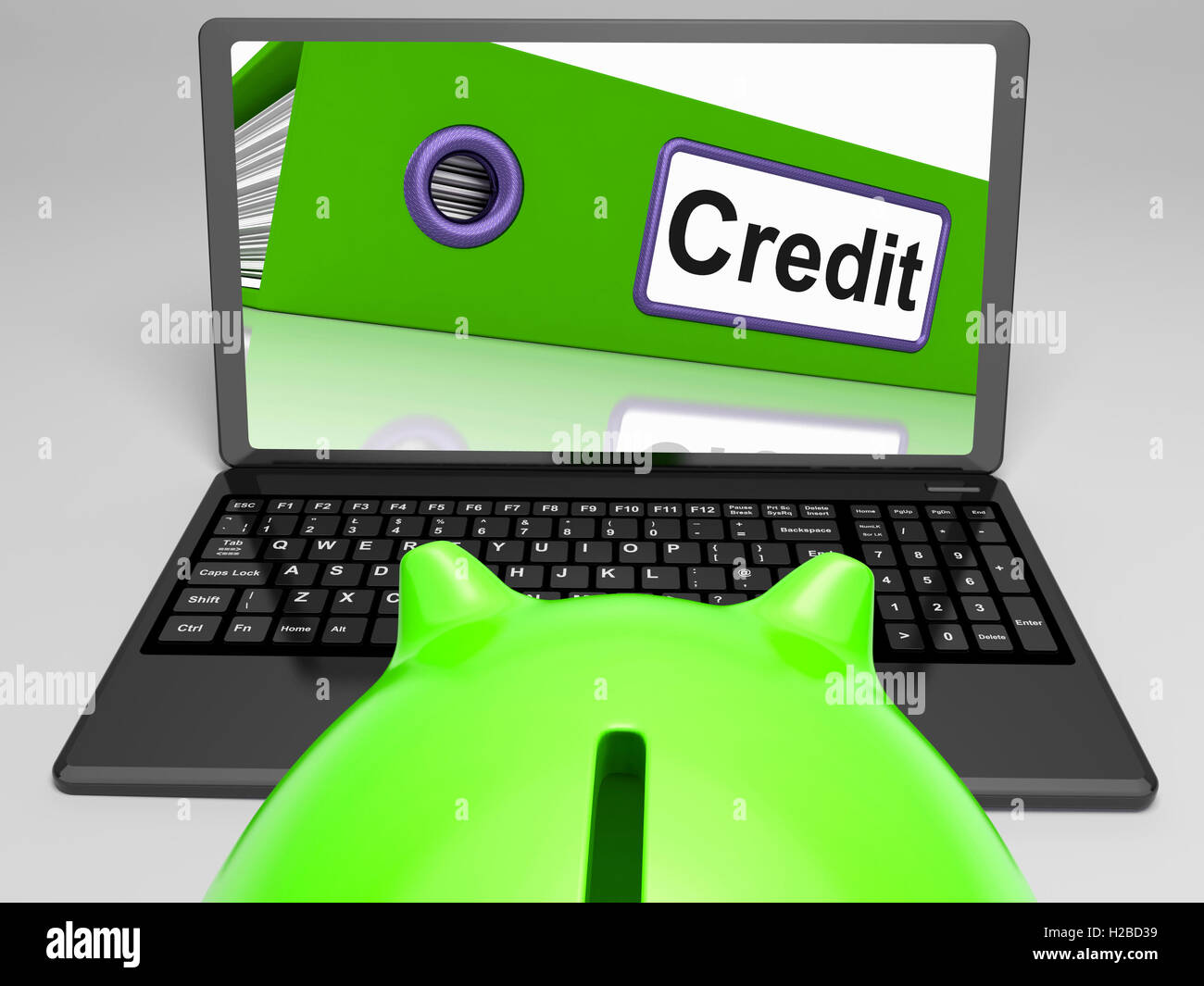 Credit Laptop Means Online Lending And Repayments Stock Photo - Alamy