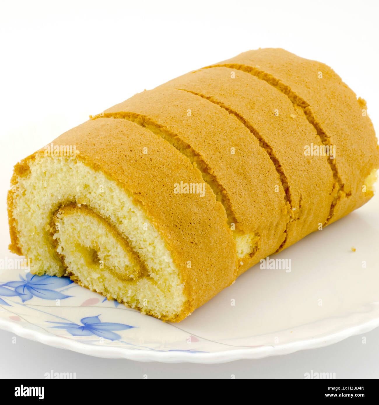 jam roll isolated on white Stock Photo - Alamy