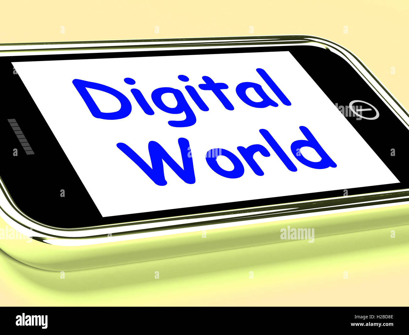 Digital World On Phone Means Connection Internet Web Stock Photo - Alamy