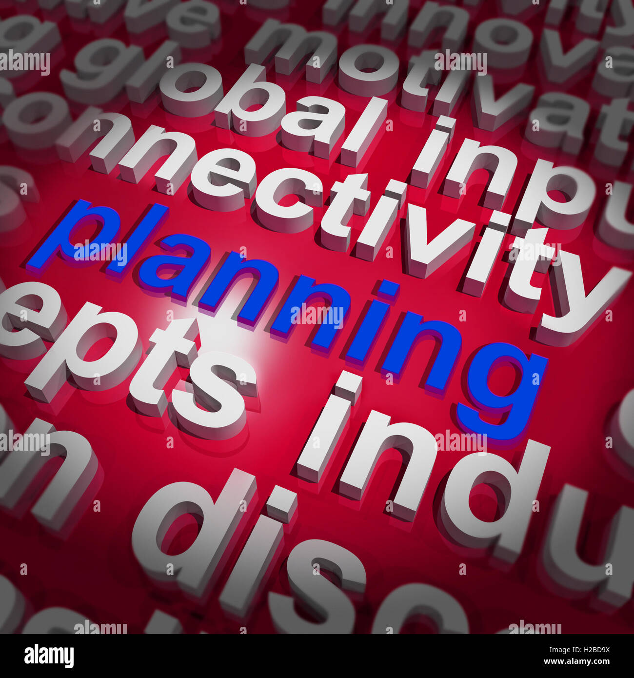 Planning Word Cloud Shows Objectives Plan And Organize Stock Photo - Alamy