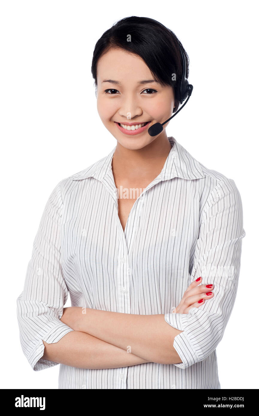 Young female call centre executive Stock Photo - Alamy Young female call centre executive Stock Photo - Alamy