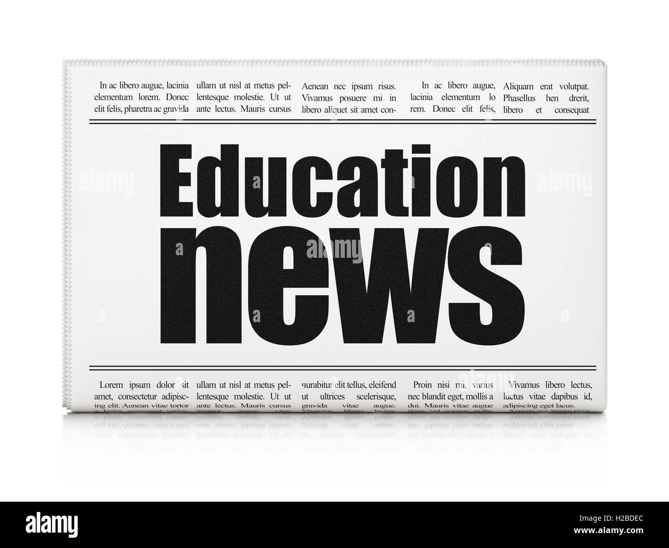 News concept: newspaper headline Education News Stock Photo - Alamy