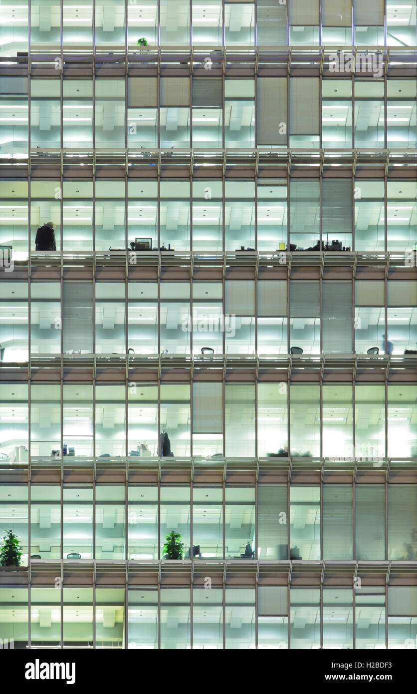 Exterior of modern building at night Stock Photo - Alamy