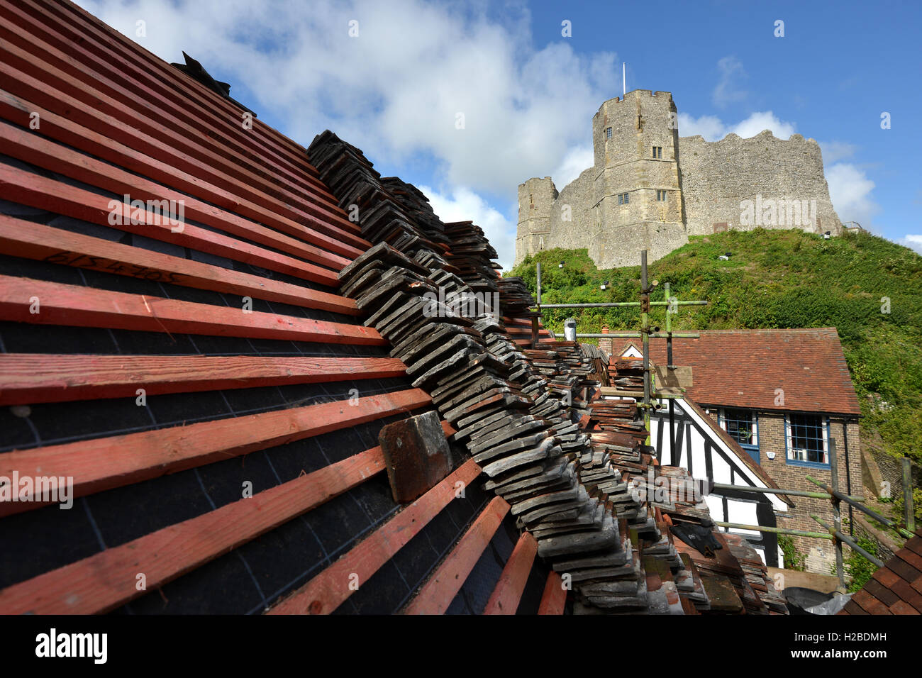 Roof renovation of an historic building near Lewes Castle, East Sussex ...