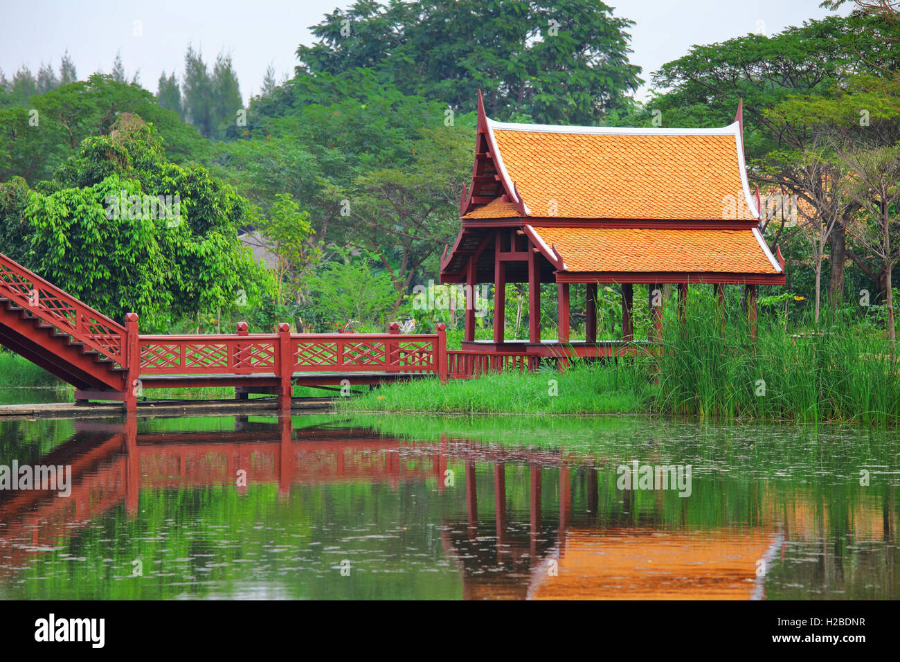 Thai style pavilion Stock Photo - Alamy
