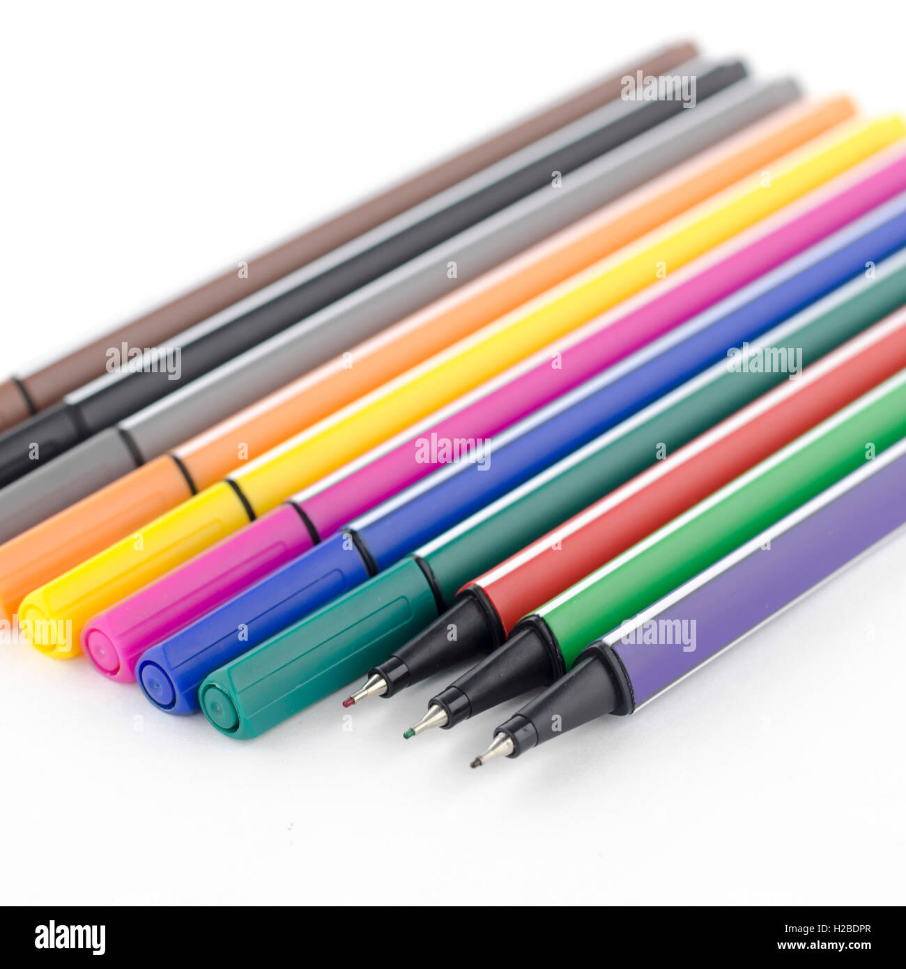 colorful pens isolated on white Stock Photo - Alamy
