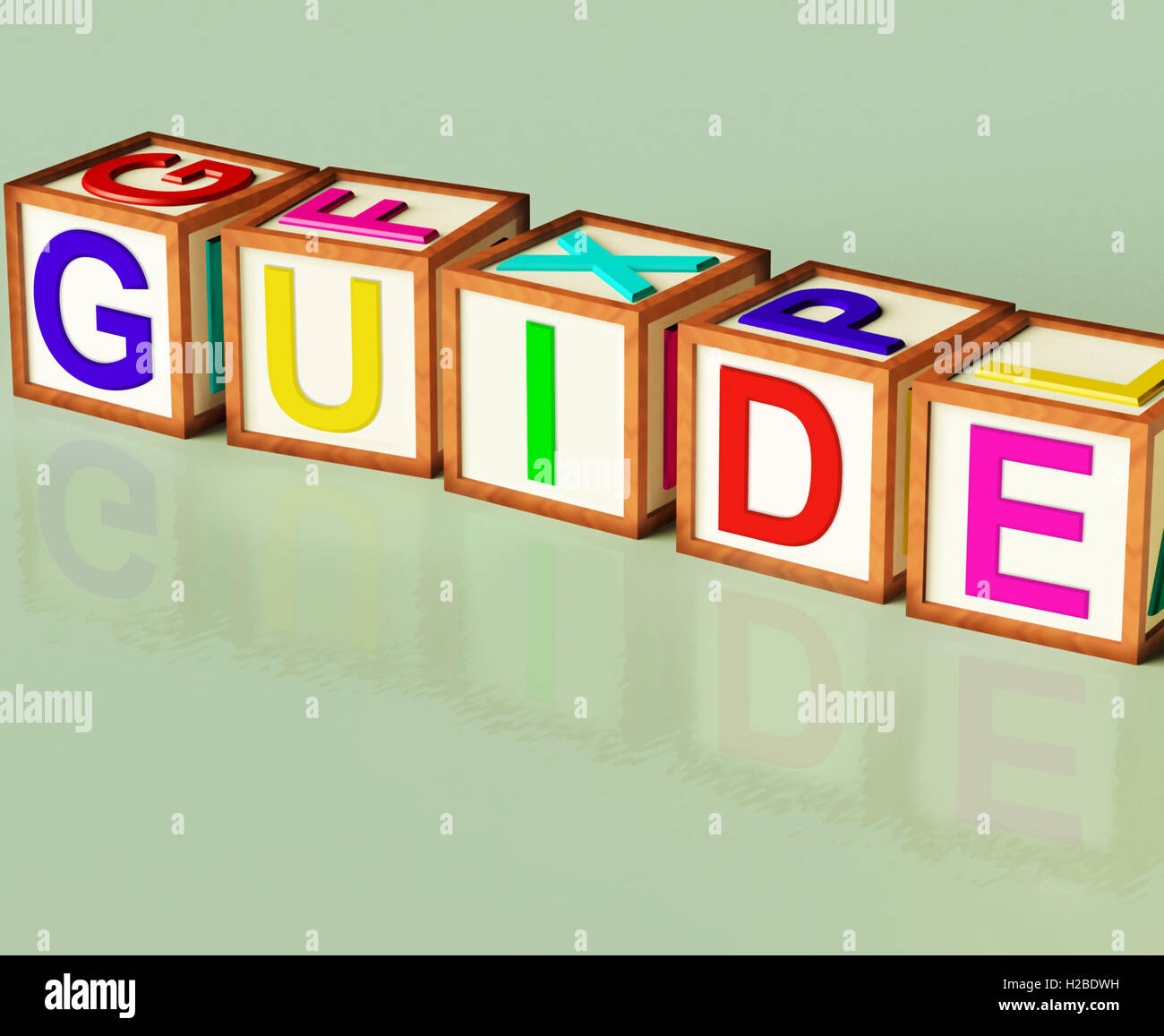 Guide Blocks Show Advice Assistance And Recommendations Stock Photo - Alamy
