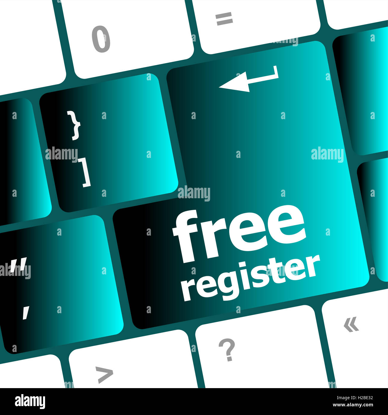 free register computer keyboard key showing internet concept Stock ...