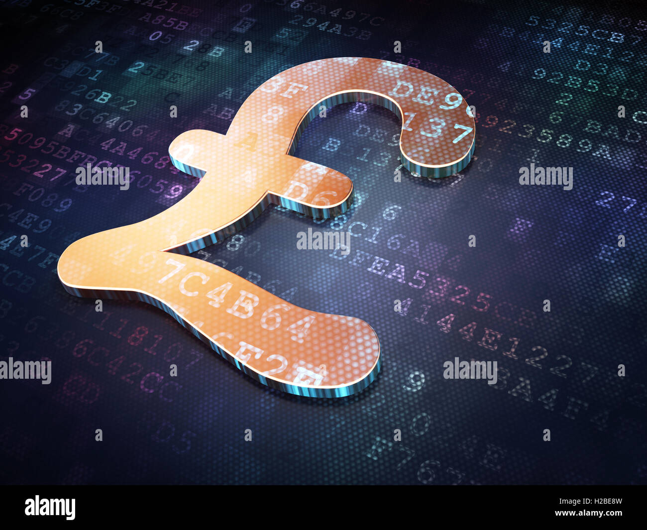 Currency concept: Golden Pound on digital background Stock Photo - Alamy