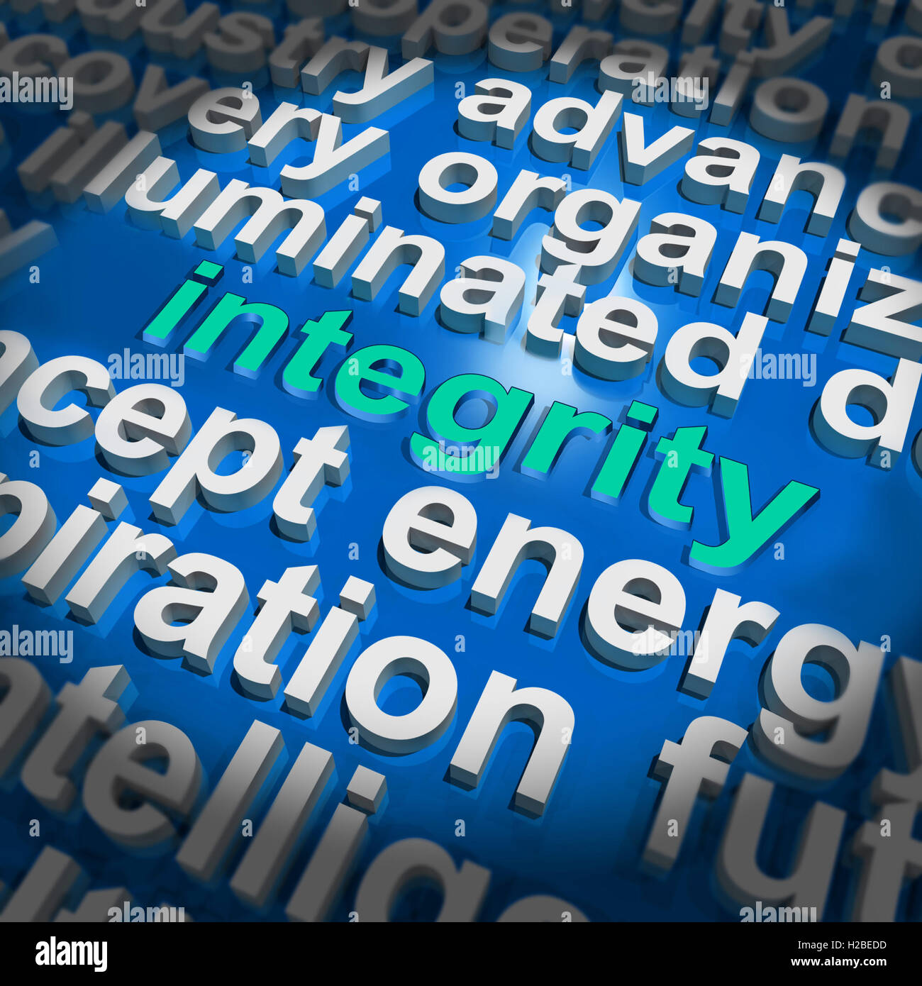 Integrity Word Cloud Shows Honesty Morality And Trust Stock Photo - Alamy