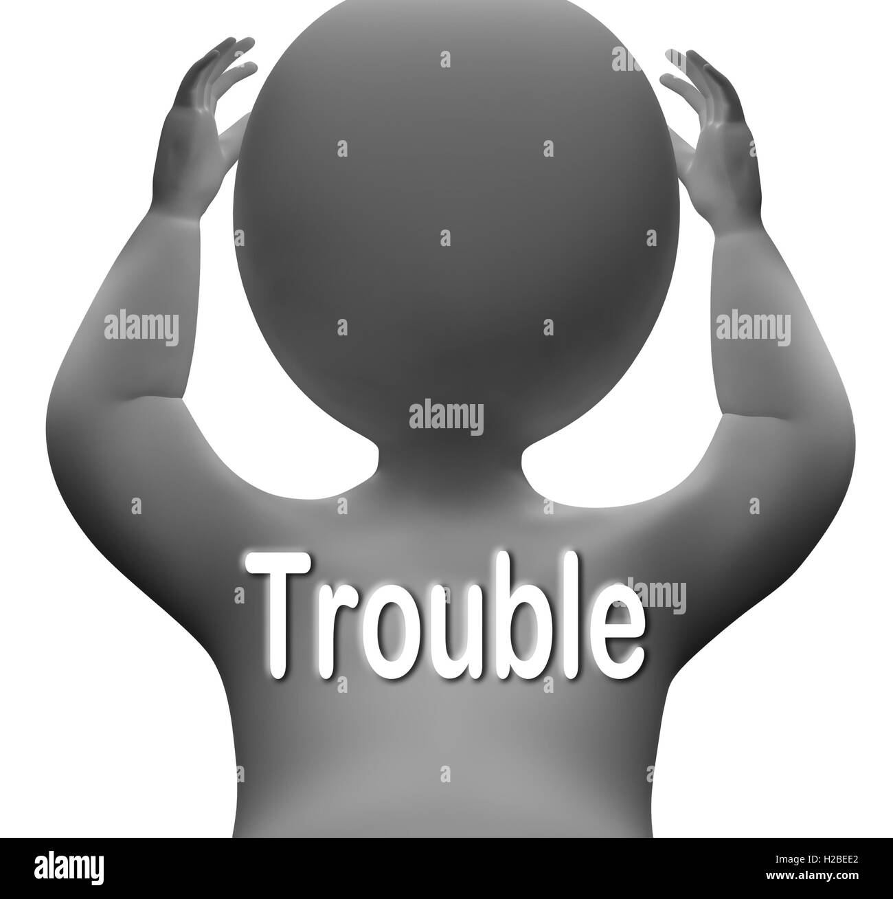 Trouble Character Means Problems Difficulty And Worries Stock Photo - Alamy
